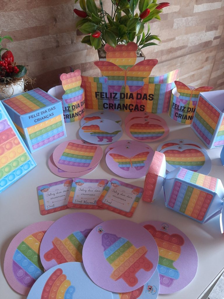 Mini kit dia das crianças: pop it - Abc Pedagógico Infantil