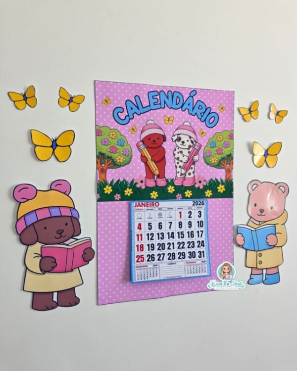 Calendário de parede Bobbie Goods 2026 - Abc Pedagógico Infantil