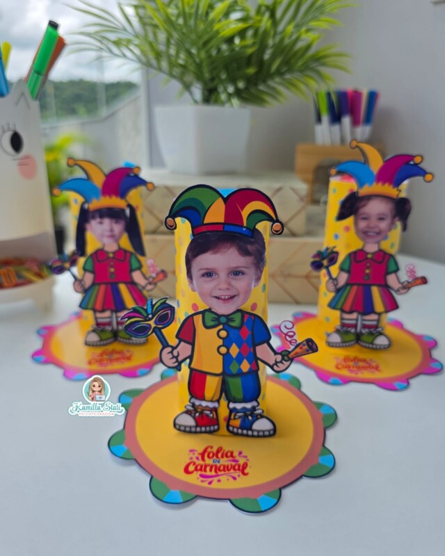 Mini folião de carnaval no rolinho - Abc Pedagógico Infantil